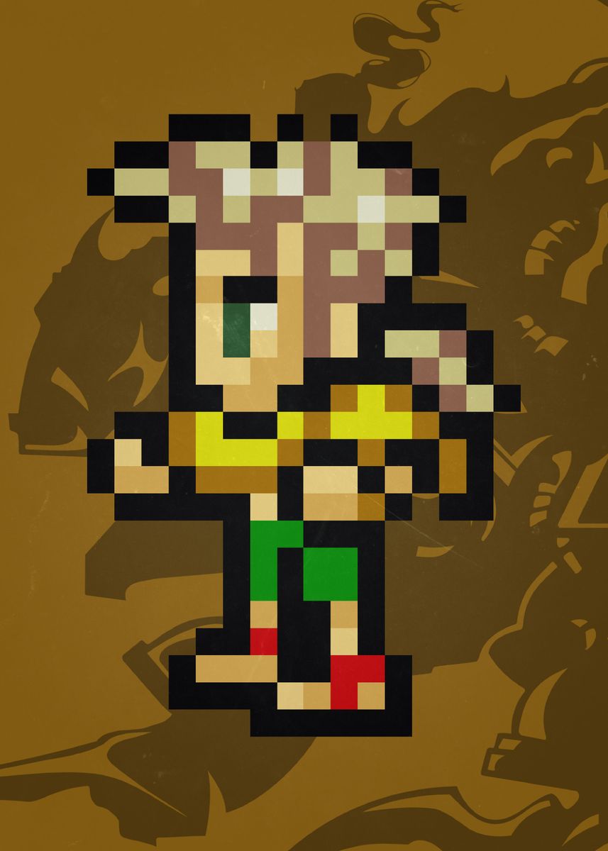 'FF VI Gau Pixel Sprite' Poster, picture, metal print, paint by Ze Wiss ...
