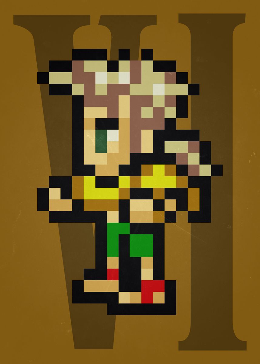 'FF VI Gau Pixel Sprite' Poster, picture, metal print, paint by Ze Wiss ...
