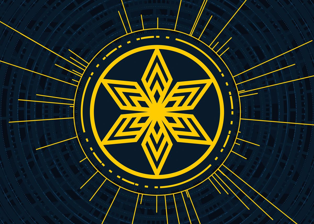 'Gold Sacred Geometry Glyph' Poster by Holy Rock Design | Displate