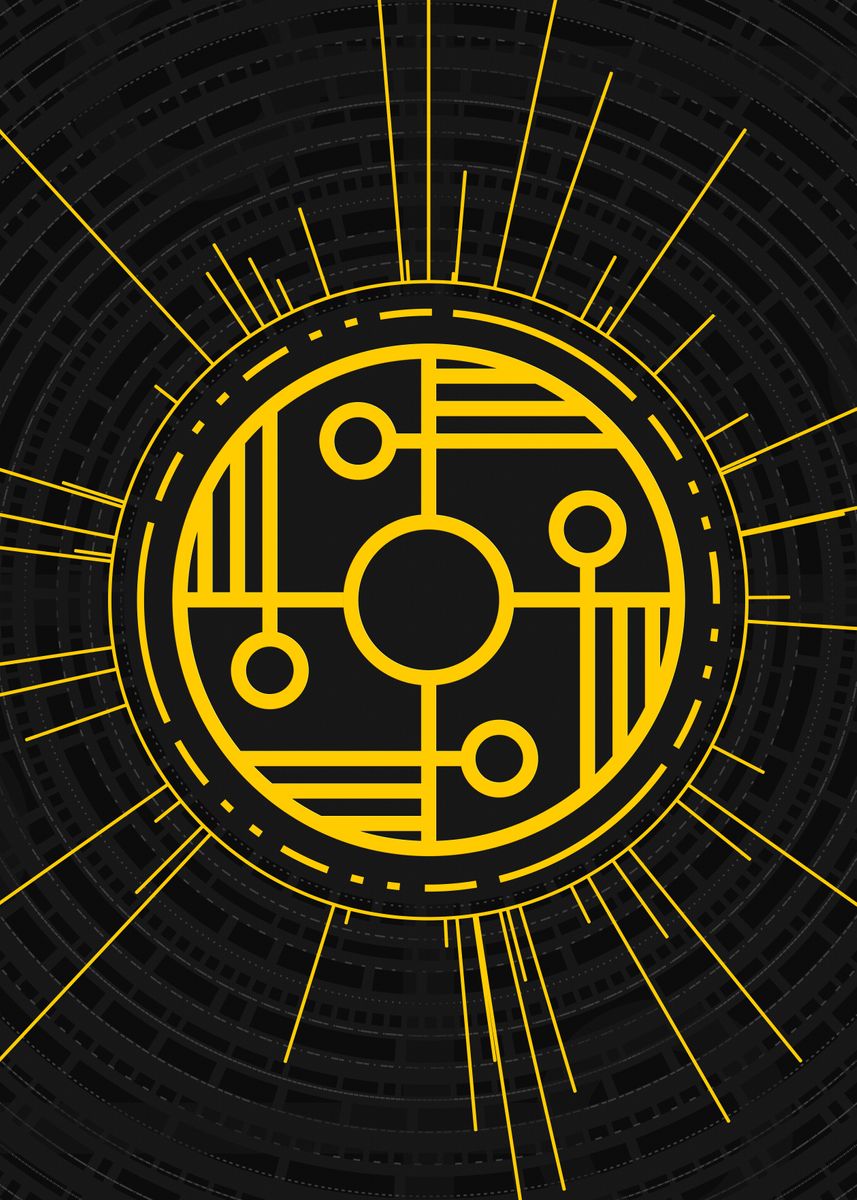 'Yellow Gold Magic Glyph' Poster by Holy Rock Design | Displate