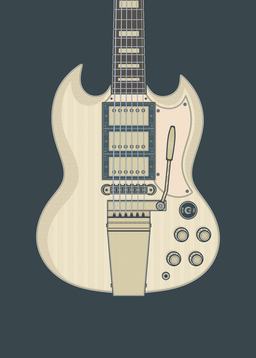 'Custom Rock Solid Guitar' Poster, picture, metal print, paint by ...