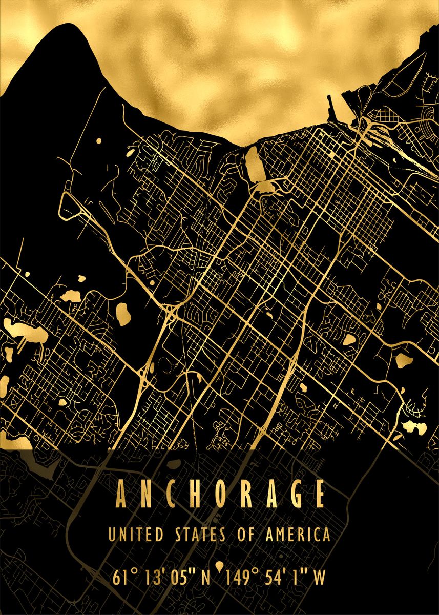 'Anchorage Map USA' Poster by Artistic Paradigms | Displate