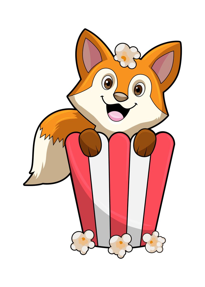 'Fox Popcorn cone' Poster, picture, metal print, paint by Markus ...
