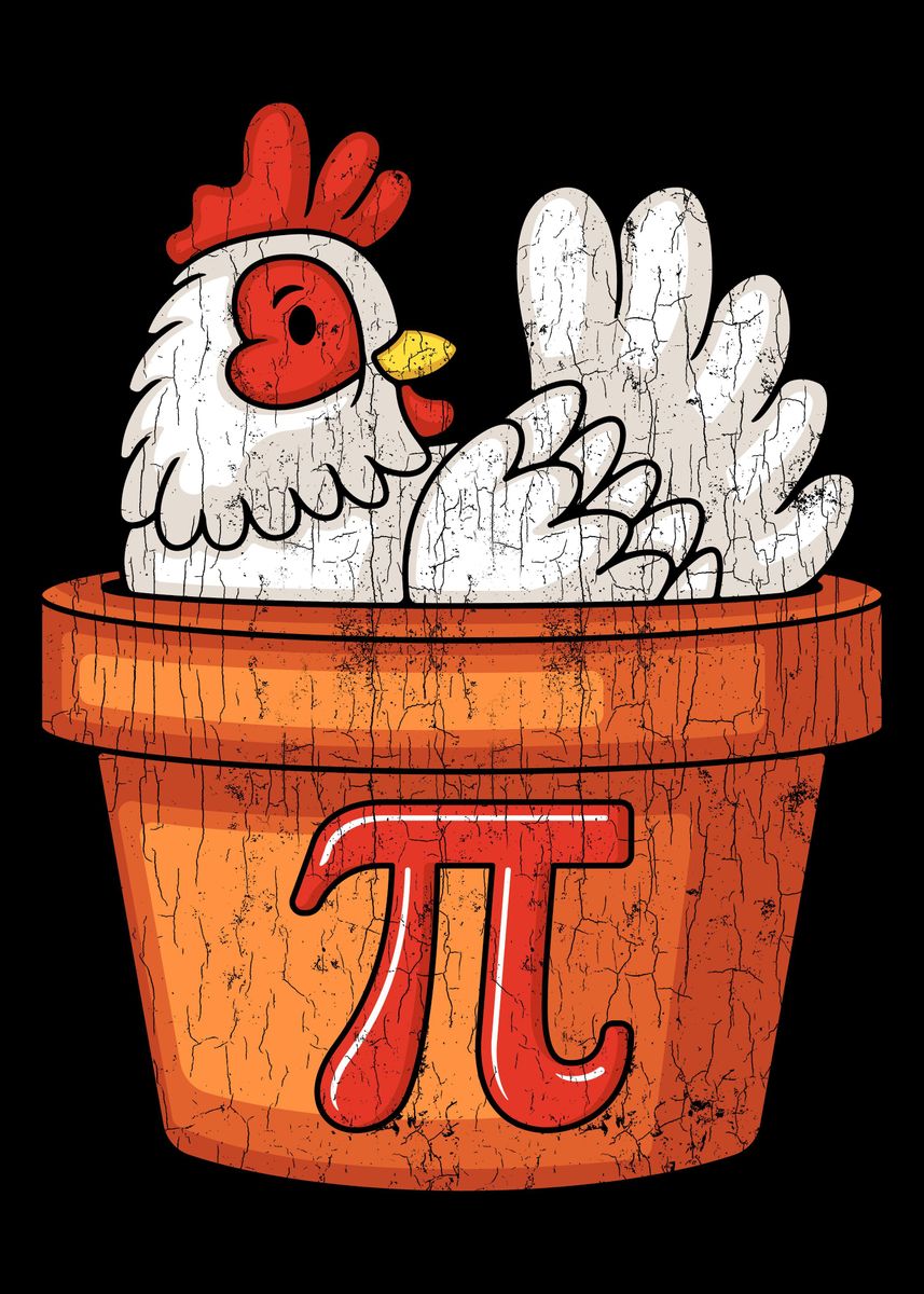 'Chicken Pi Apparel Pi Day ' Poster by OffPlate Designs | Displate