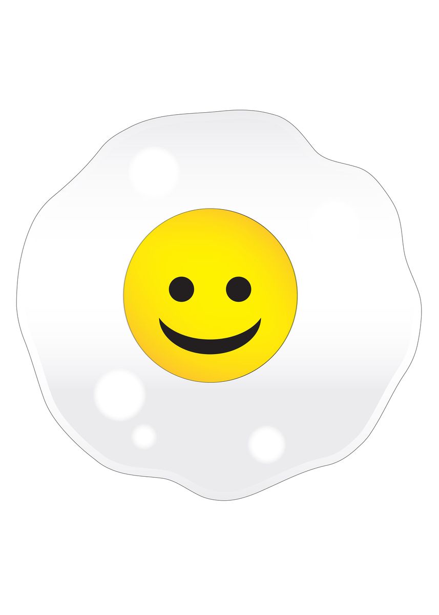 'Smiley Face Fried Egg' Poster, picture, metal print, paint by ...