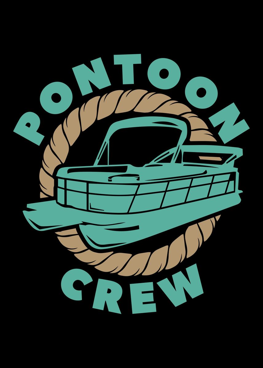 'Pontoon Boat Boating' Poster, picture, metal print, paint by ...