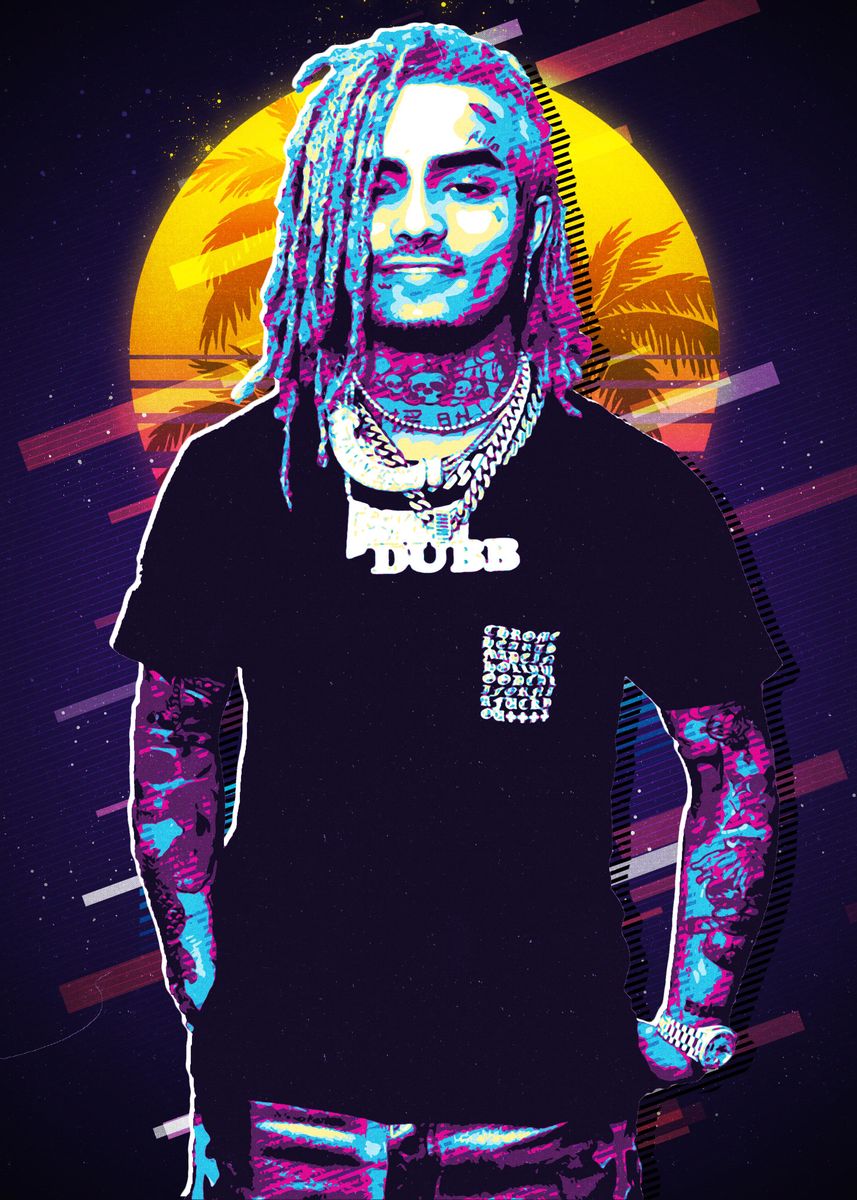 'Lil Pump Retro 80s' Poster, picture, metal print, paint by amazed ...