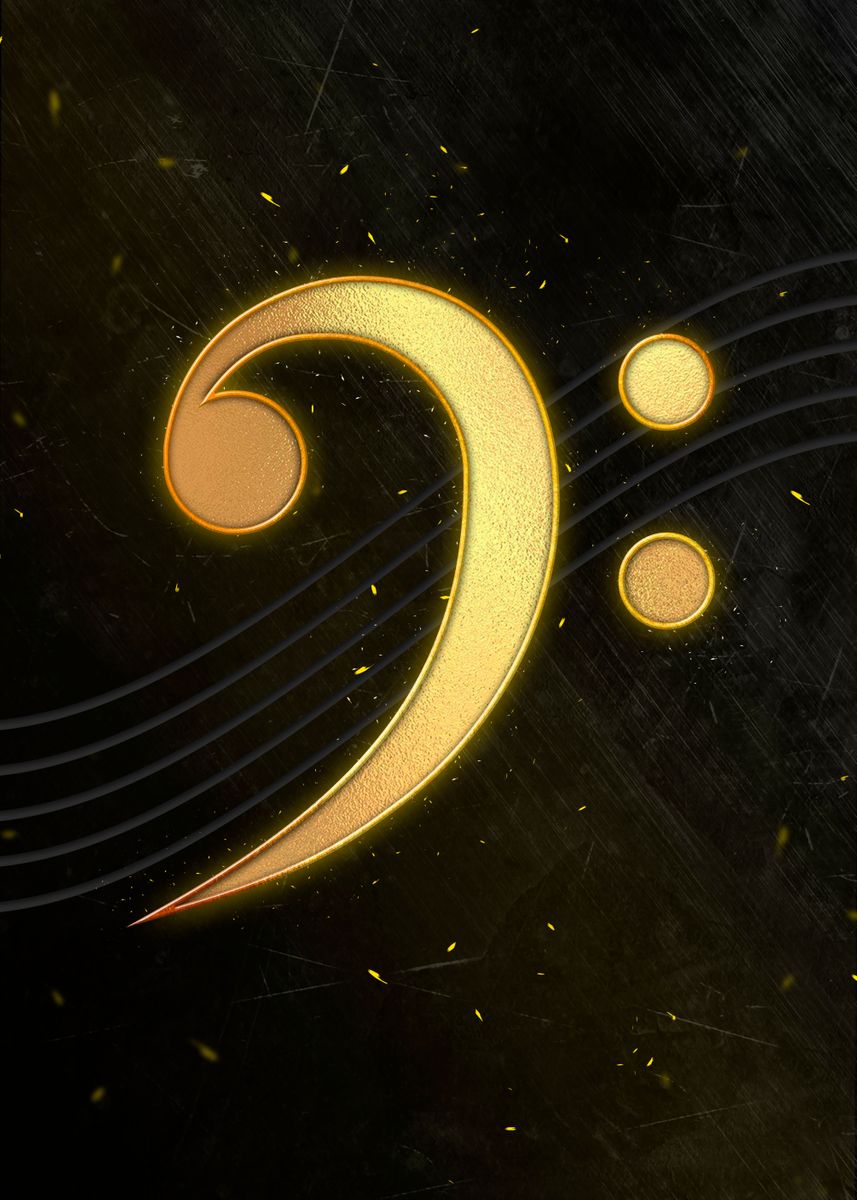 'Bass clef Symbol' Poster, picture, metal print, paint by Ray Diaz ...