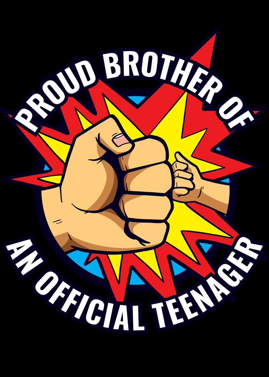 'Proud Brother' Poster, picture, metal print, paint by CatRobot | Displate