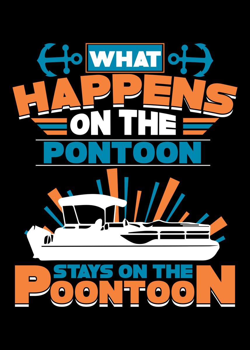 'Pontoon Boat Boating' Poster, picture, metal print, paint by ...