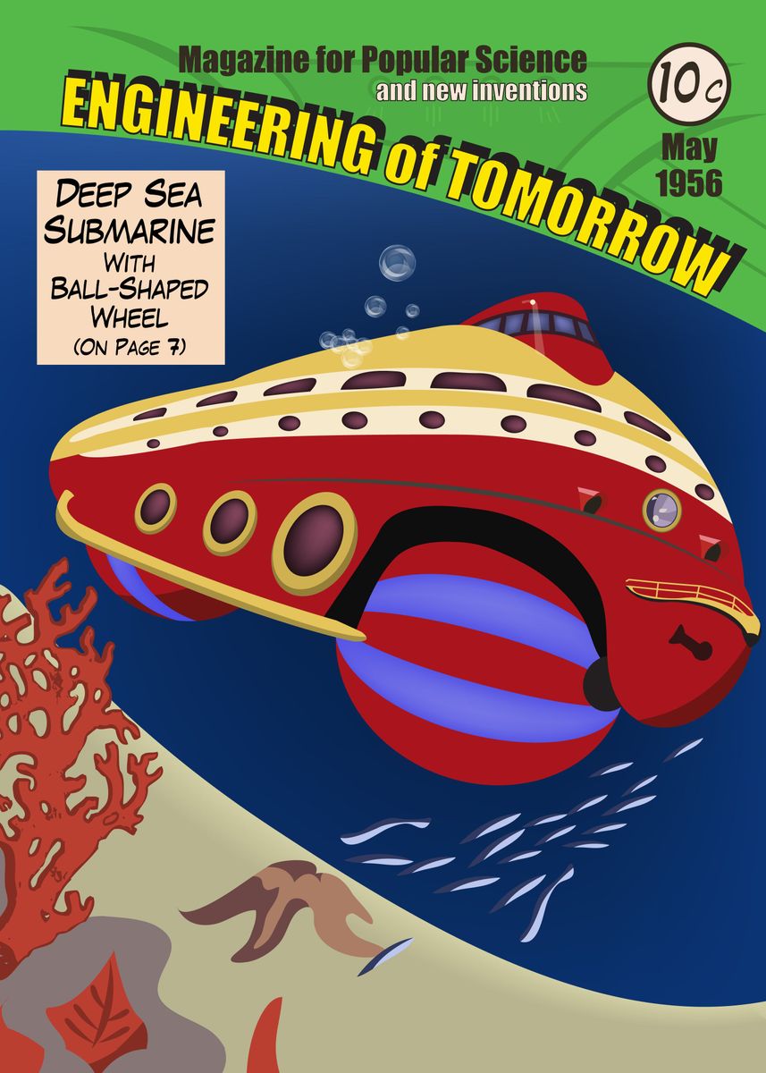 'Deep Sea Submarine' Poster, picture, metal print, paint by Long Shot ...