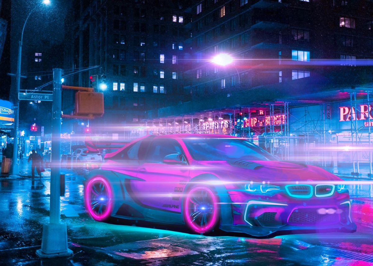 'Car Neon Cyberpunk 2077' Poster by Miracle Creative | Displate