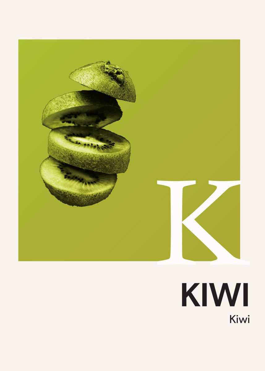 'Color Alphabet Kiwi K' Poster by WalSmurf | Displate