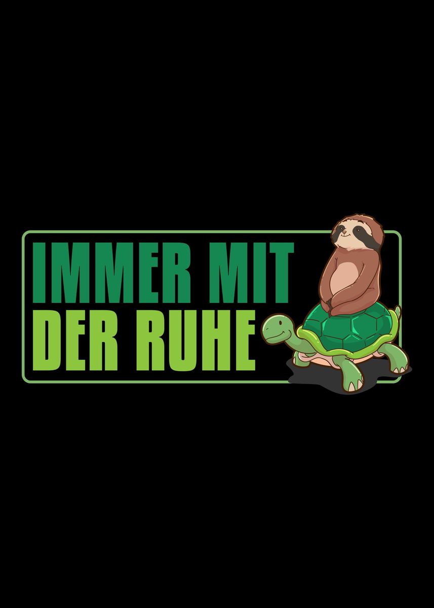 'Sloth Riding Turtle Rest C' Poster, picture, metal print, paint by ...