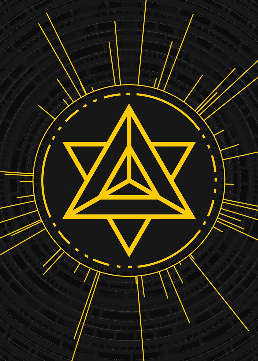 'Yellow Gold Magic Circle' Poster, picture, metal print, paint by Holy ...