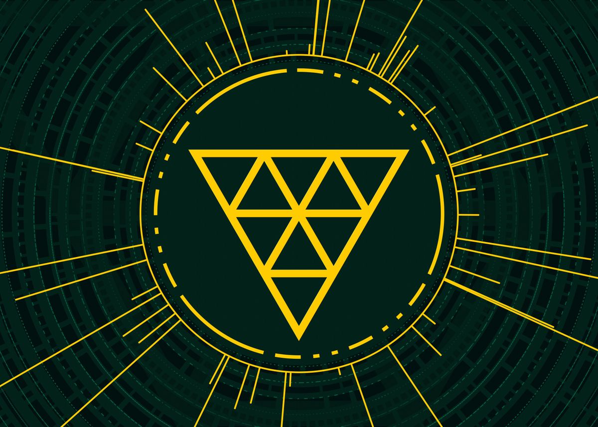 'Yellow Gold Magic Circle' Poster by Holy Rock Design | Displate