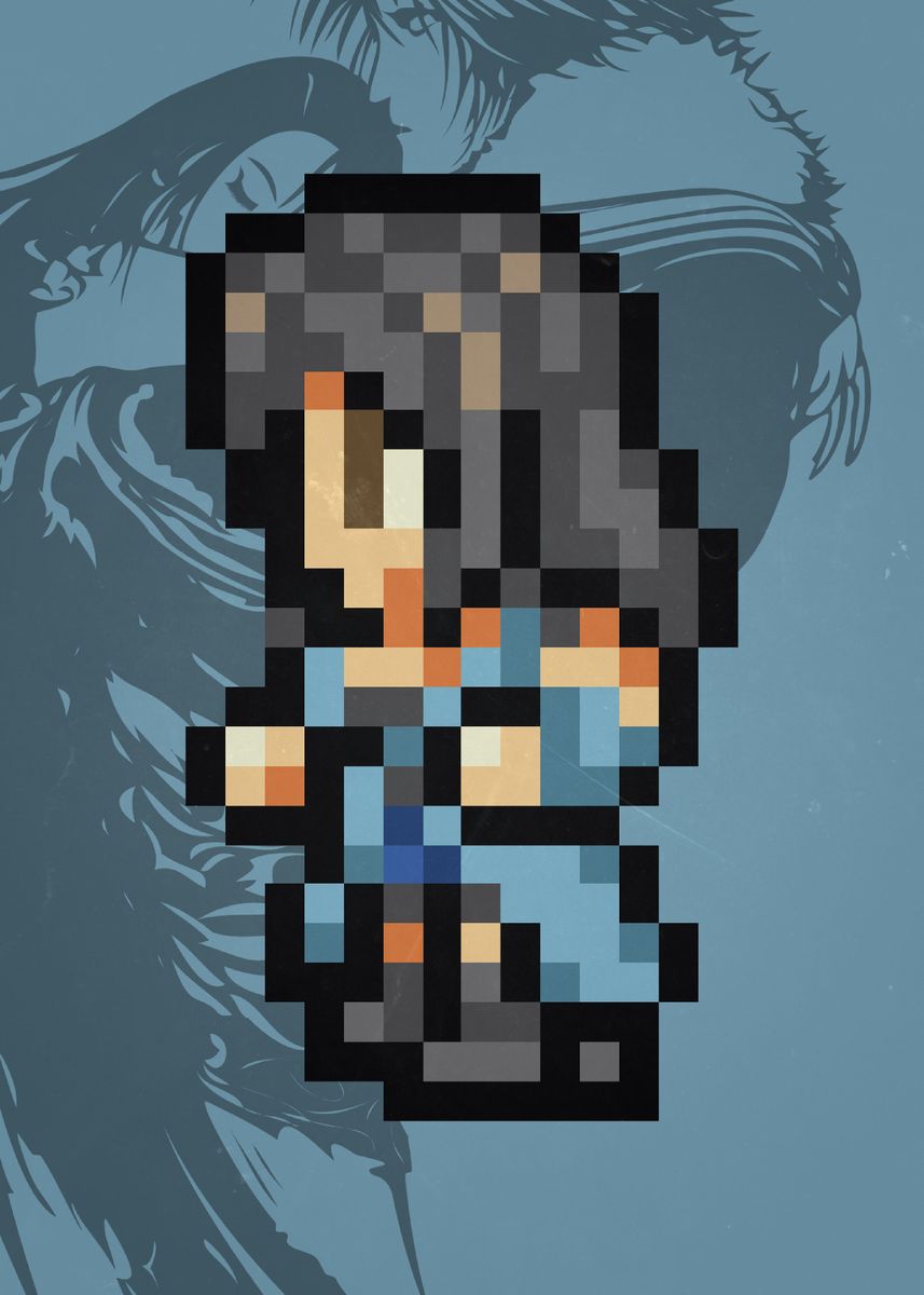 'FF VIII Rinoa Pixel Sprite' Poster, picture, metal print, paint by Ze ...