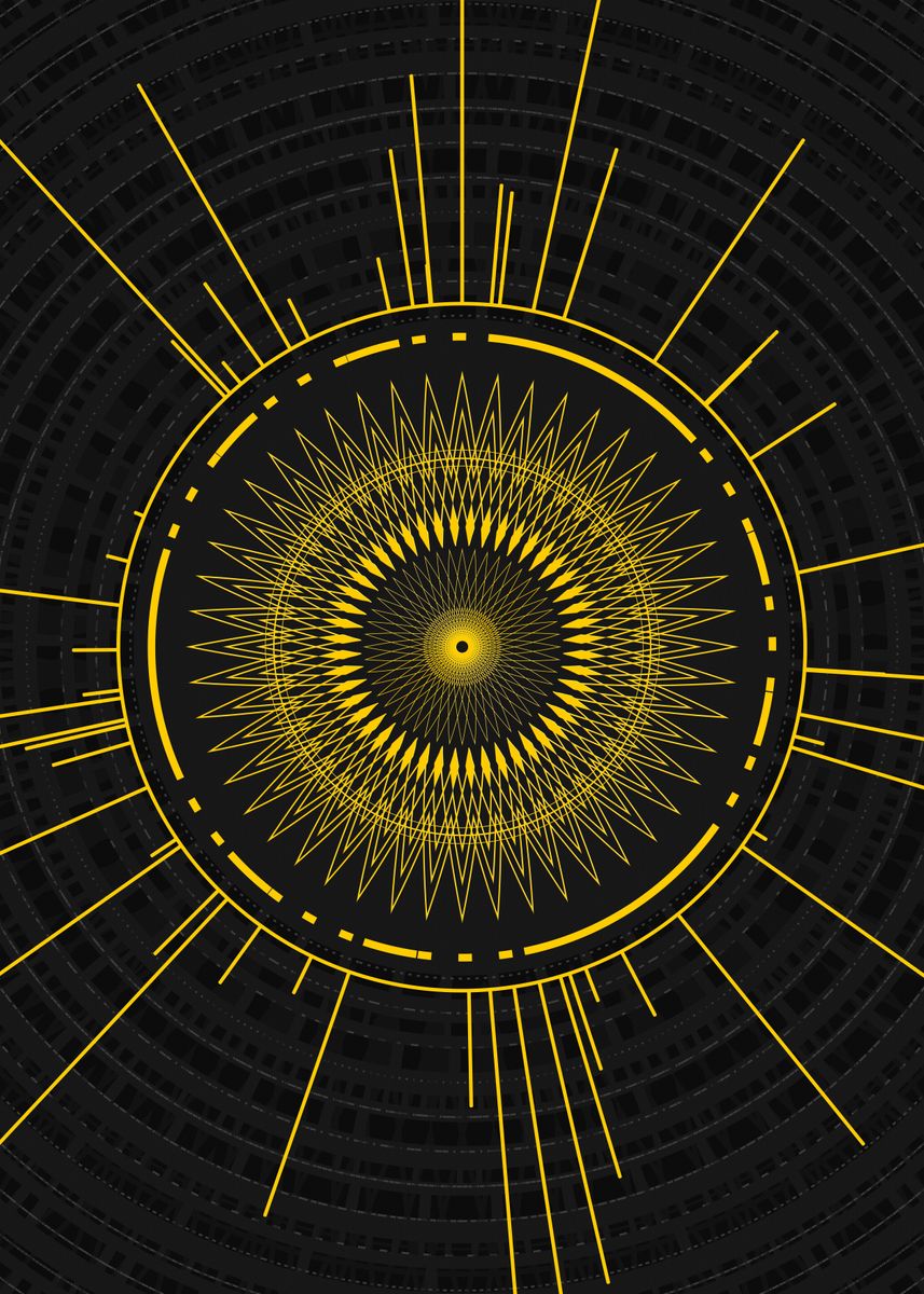 'Gold Sacred Geometry Glyph' Poster, picture, metal print, paint by ...