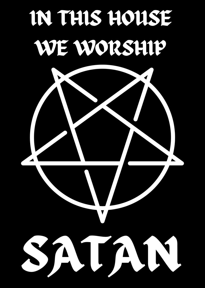 'Pentagram Worship Satan ' Poster, picture, metal print, paint by ...