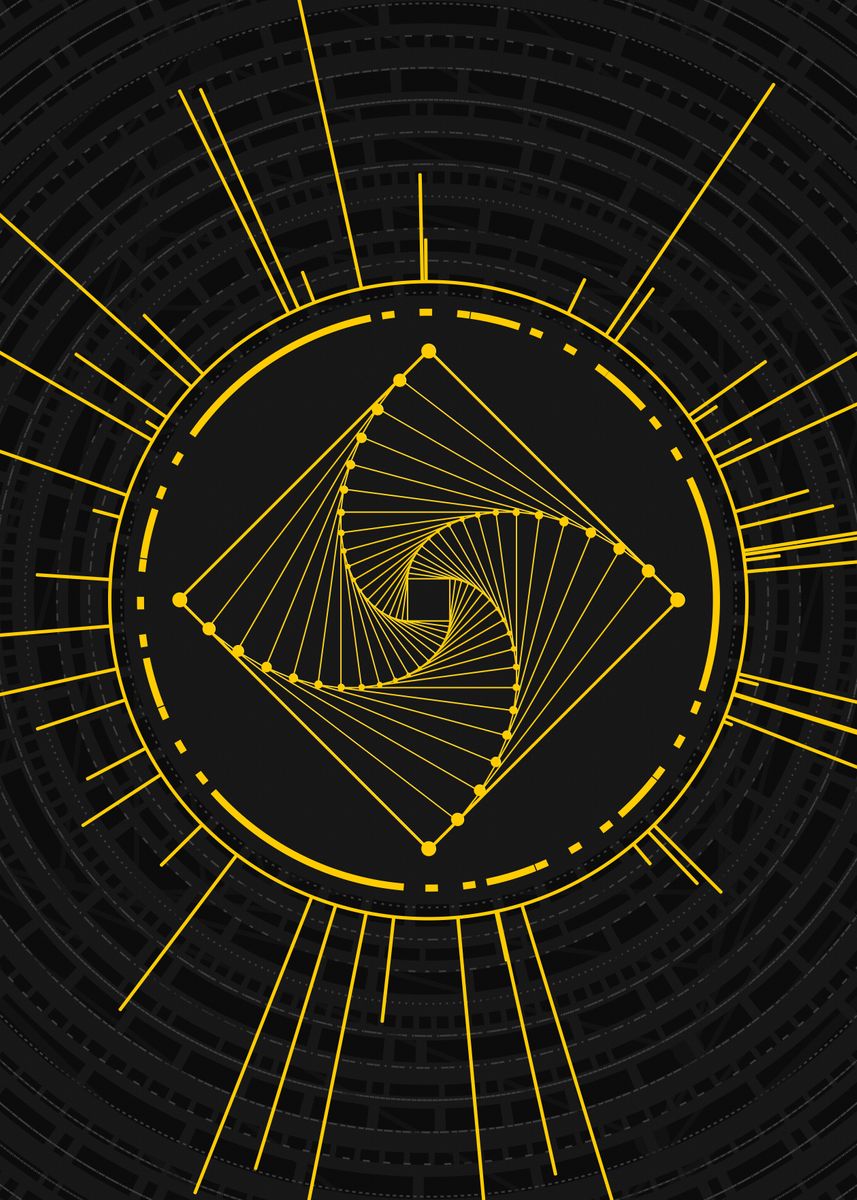 'Yellow Gold Magic Circle' Poster, picture, metal print, paint by Holy ...