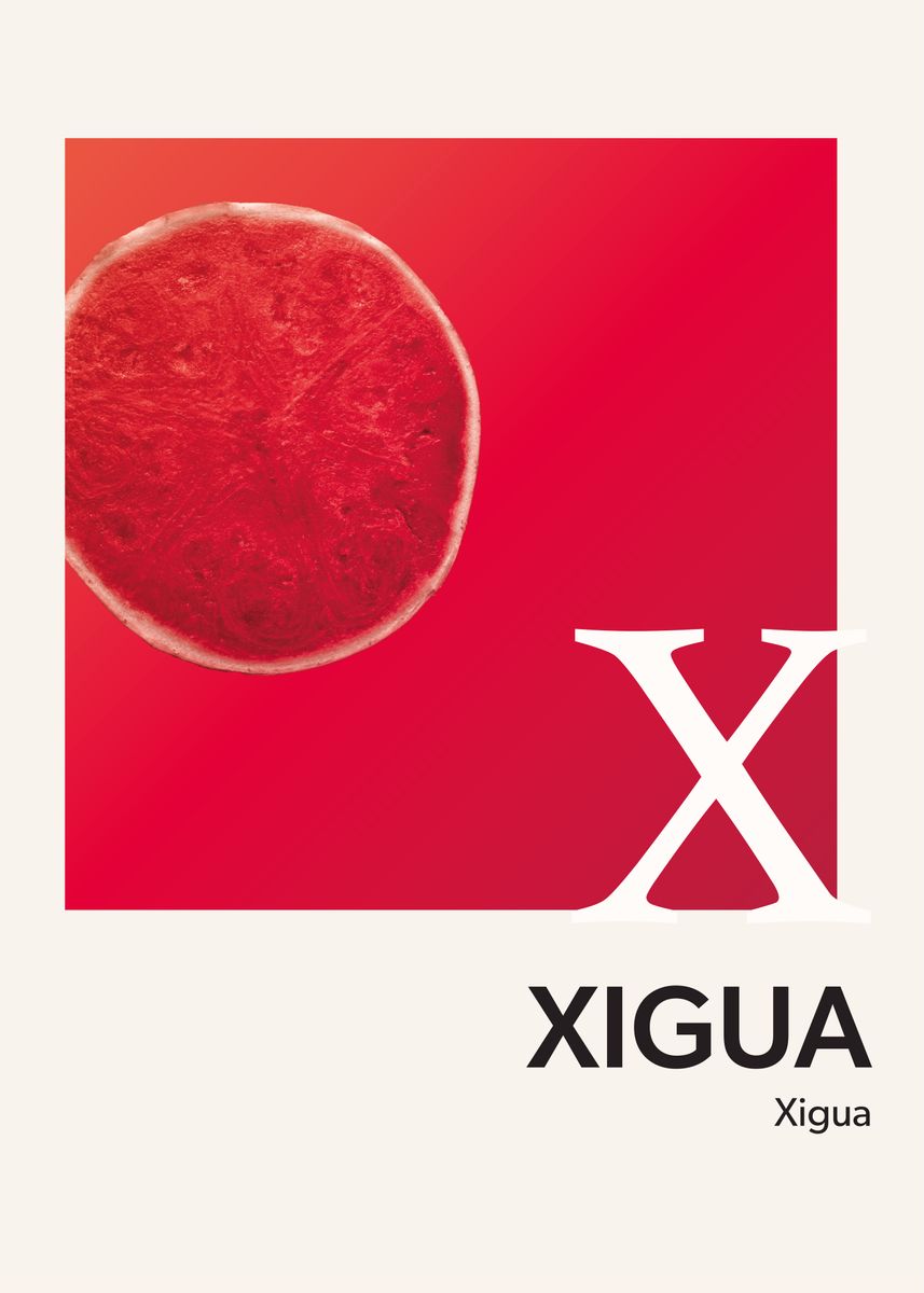 'Color Alphabet Xigua X' Poster, picture, metal print, paint by ...