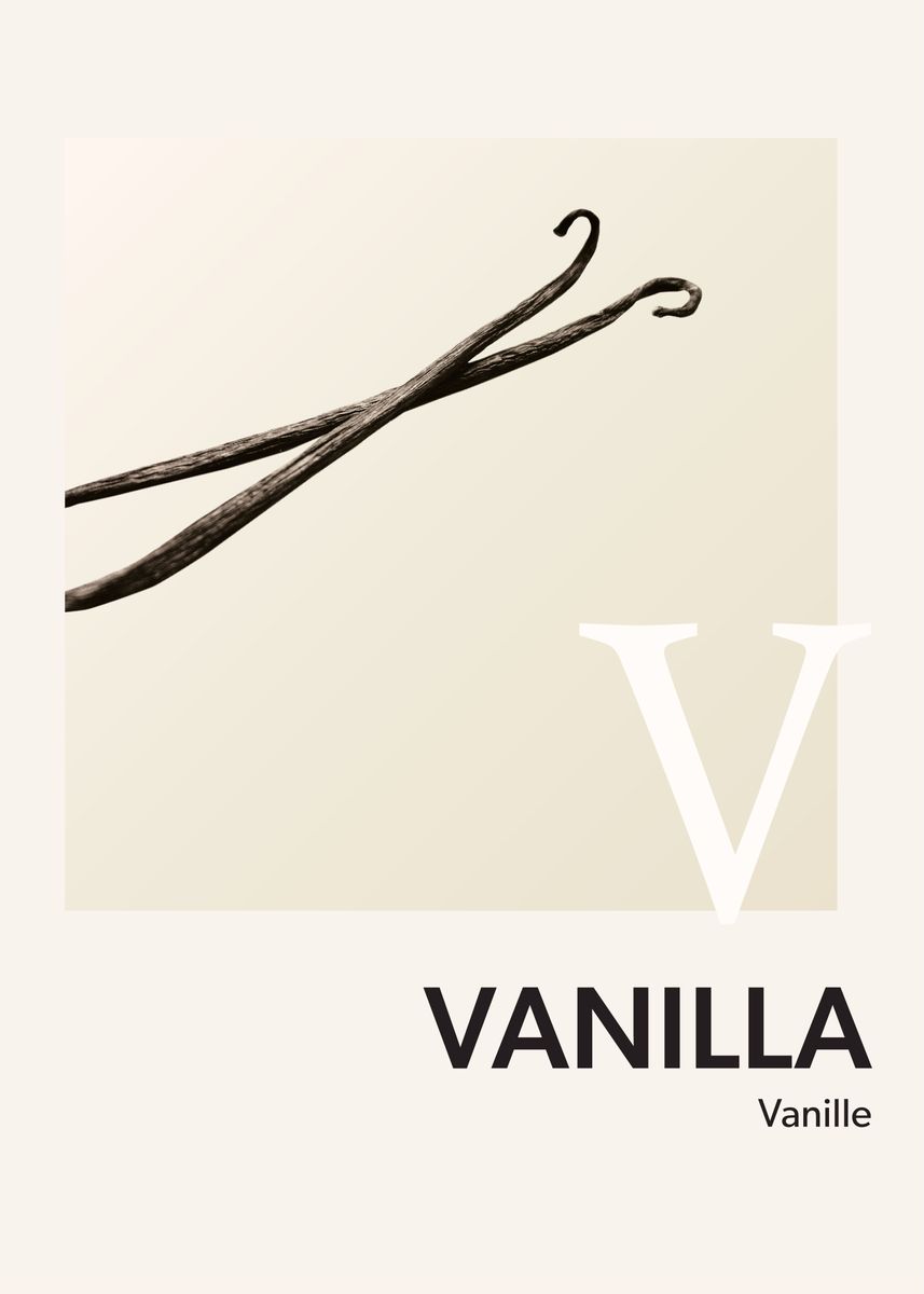 'Color Alphabet Vanilla V' Poster, picture, metal print, paint by ...