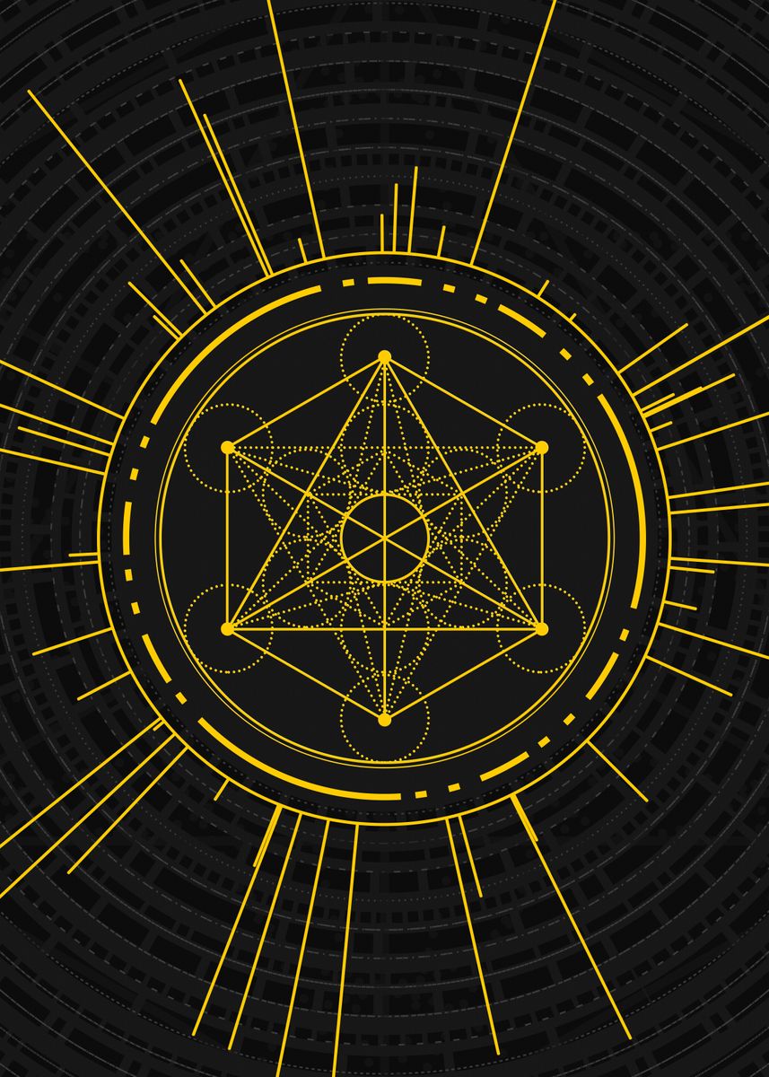 'Gold Sacred Geometry Glyph' Poster, picture, metal print, paint by ...