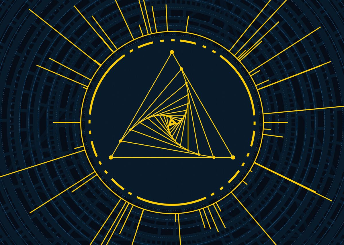 'Yellow Gold Magic Circle' Poster by Holy Rock Design | Displate