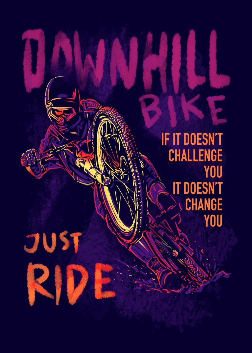 'Downhill mountain bike ' Poster, picture, metal print, paint by Popart ...