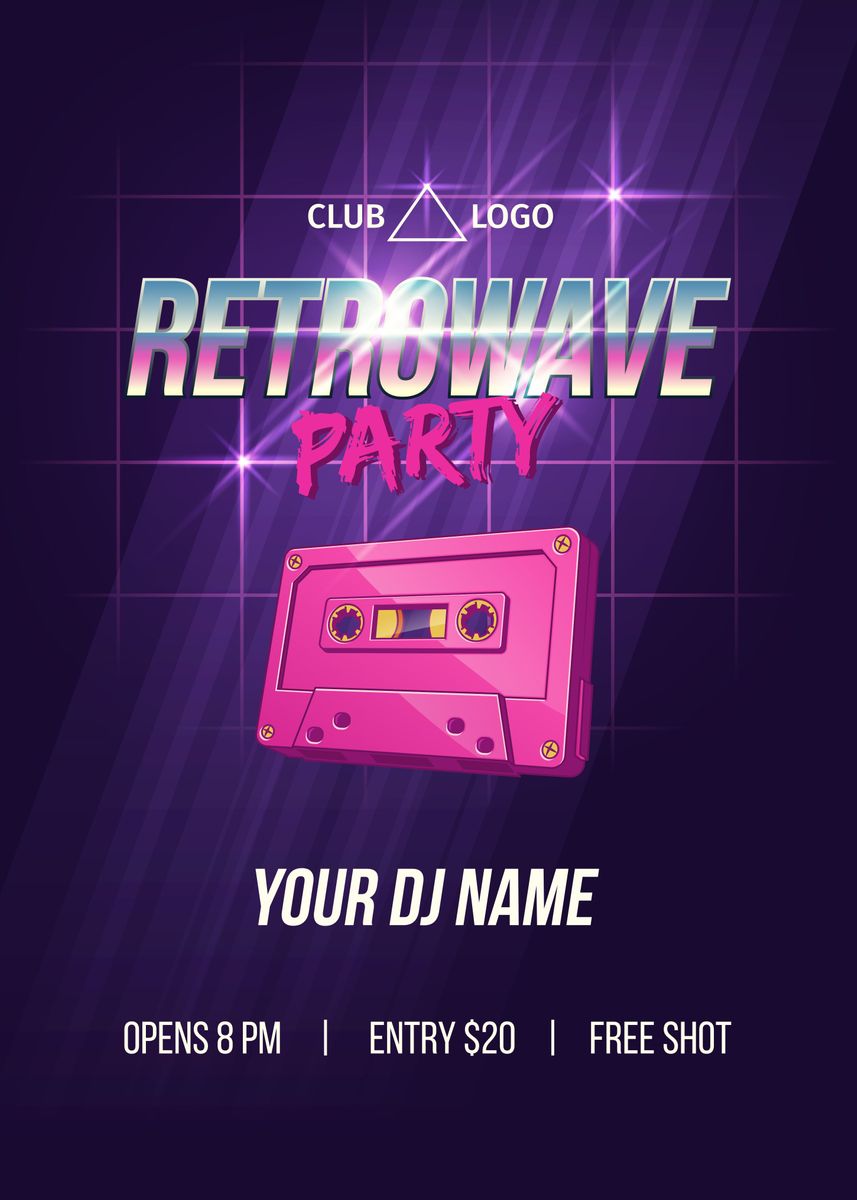 'Retrowave party' Poster by CarlosBalistreri Studio | Displate