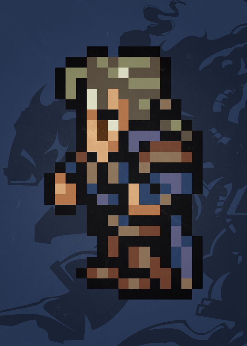 'FF VI Edgar Pixel Sprite' Poster by Ze Wiss | Displate