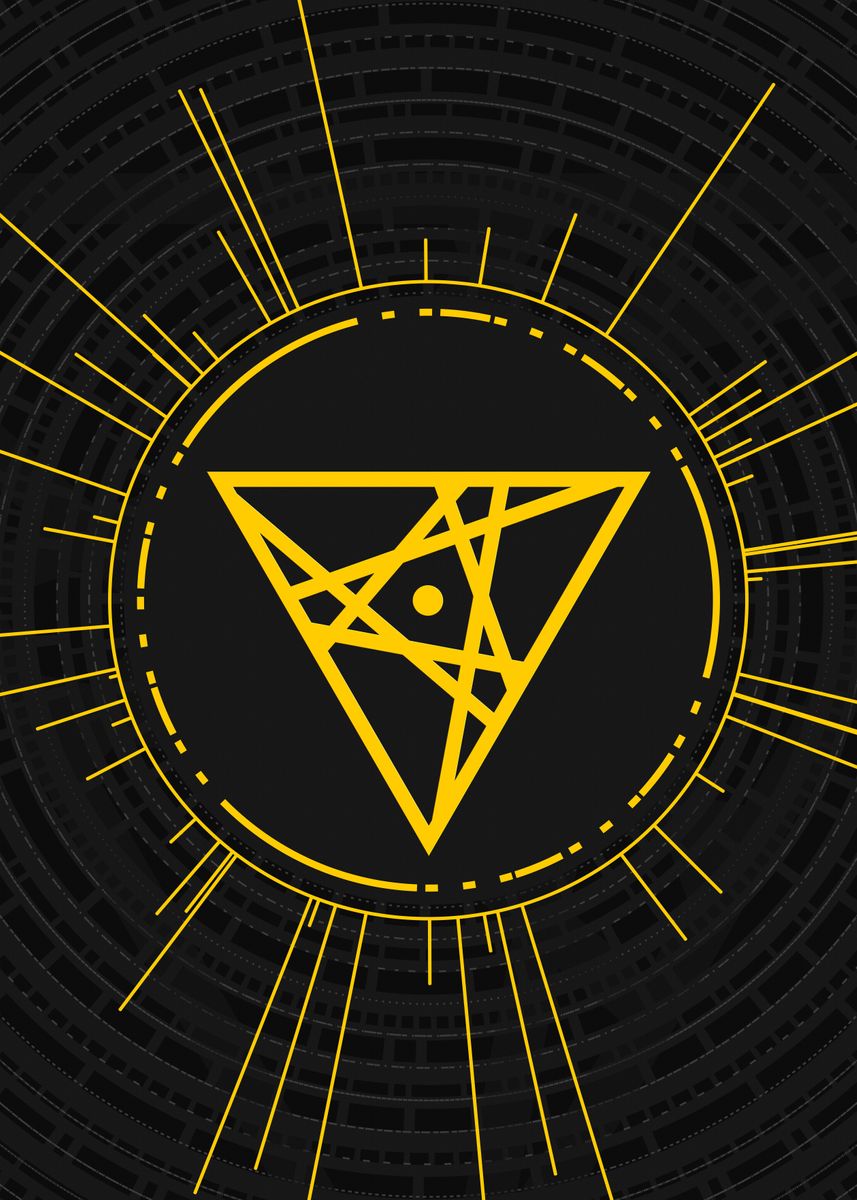 'Gold Sacred Geometry Glyph' Poster, picture, metal print, paint by ...