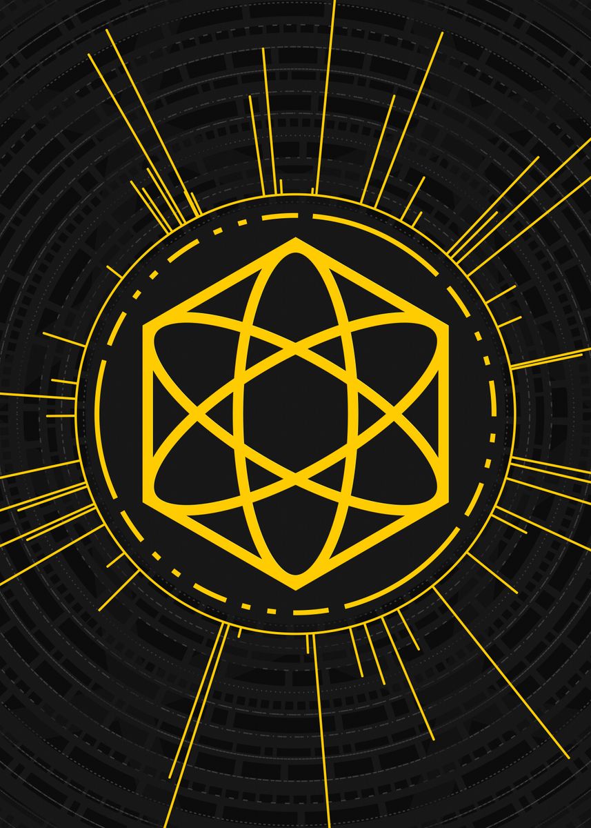 'Gold Geometric Glyph Rune' Poster by Holy Rock Design | Displate