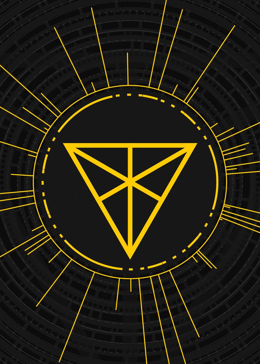 'Gold Glyph Mandala Rune' Poster, picture, metal print, paint by Holy ...