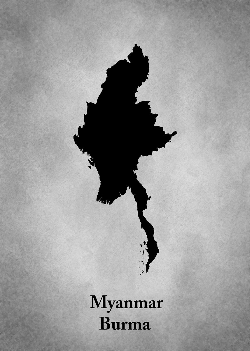 'Myanmar Burma' Poster, picture, metal print, paint by B & W Arts ...