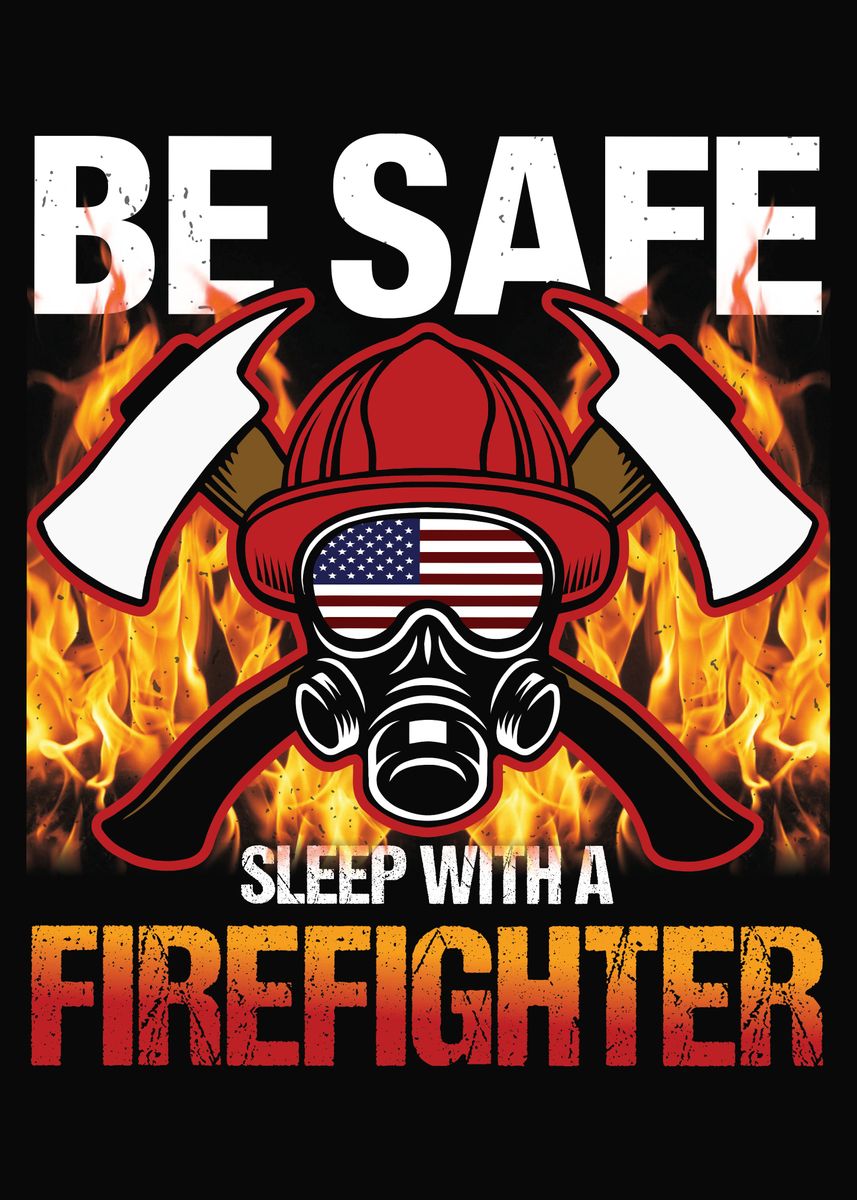 'Firefighter Fireman Fire' Poster, picture, metal print, paint by ...