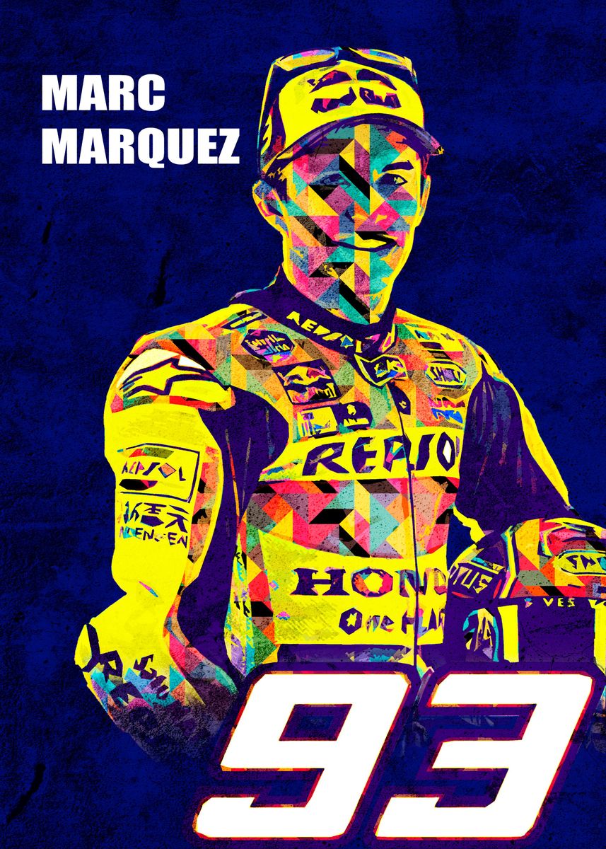 'Marc Marquez' Poster, picture, metal print, paint by kun bin | Displate