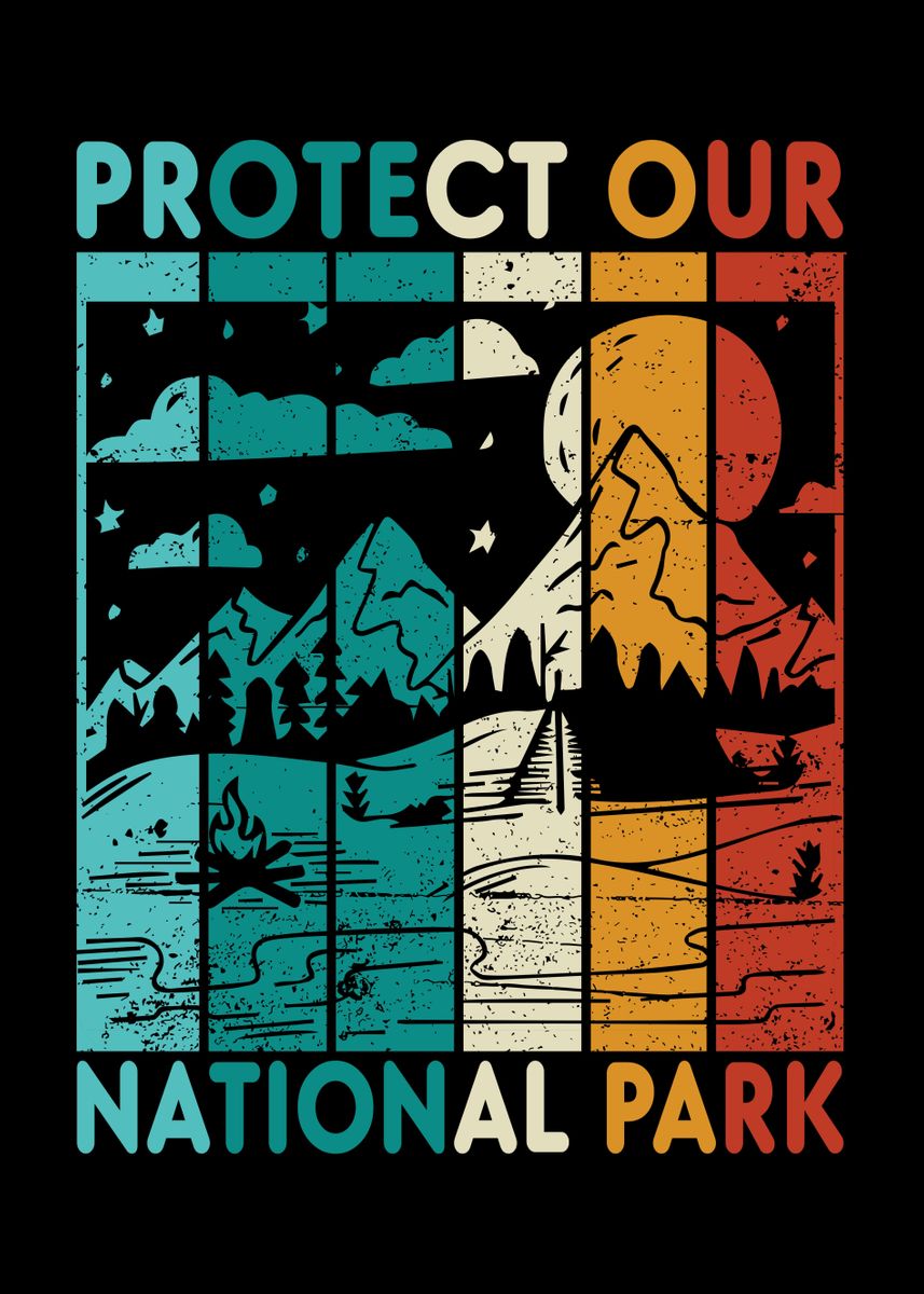 'Protect our National Park' Poster, picture, metal print, paint by ...
