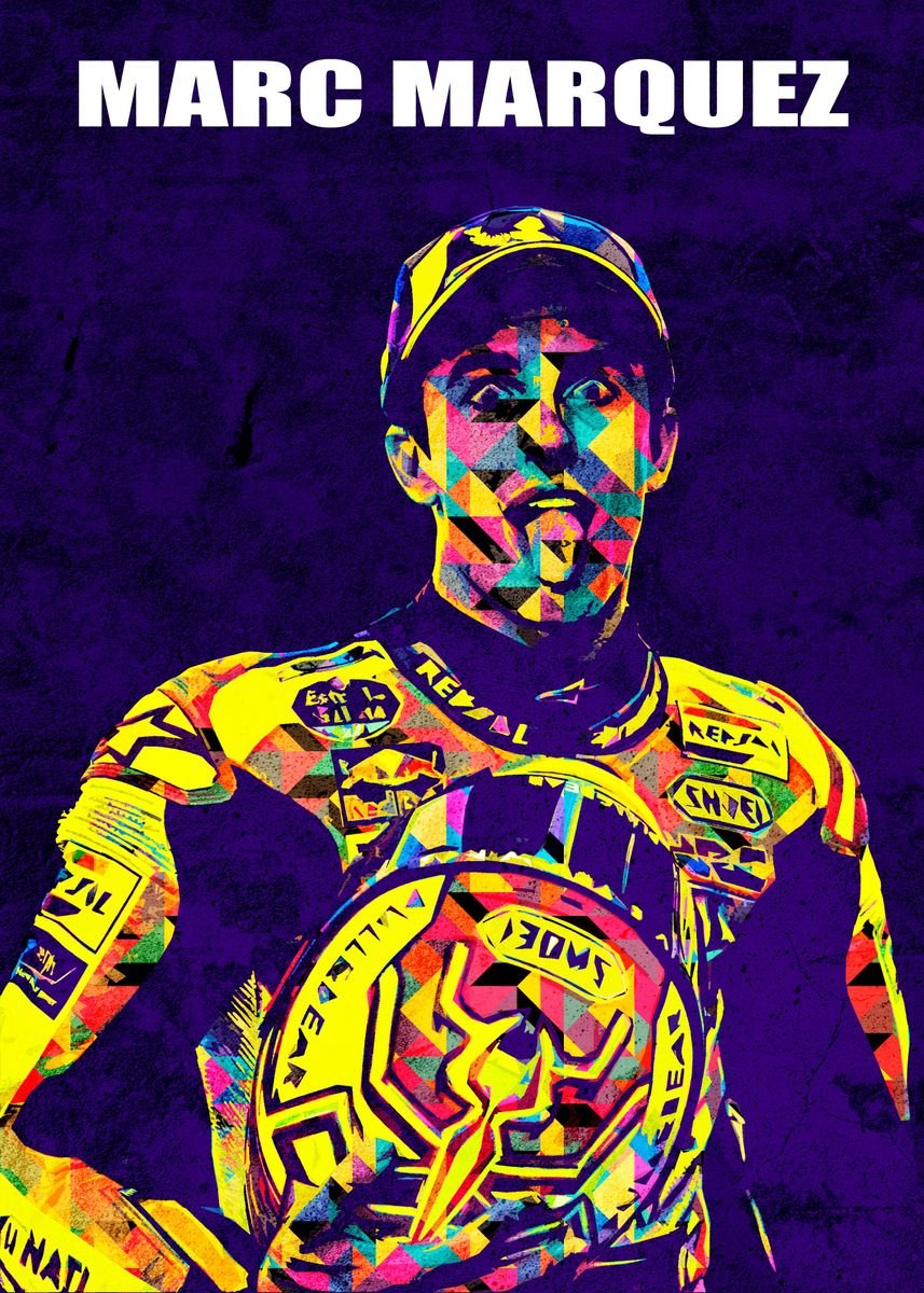 'Marc Marquez' Poster, picture, metal print, paint by kun bin | Displate