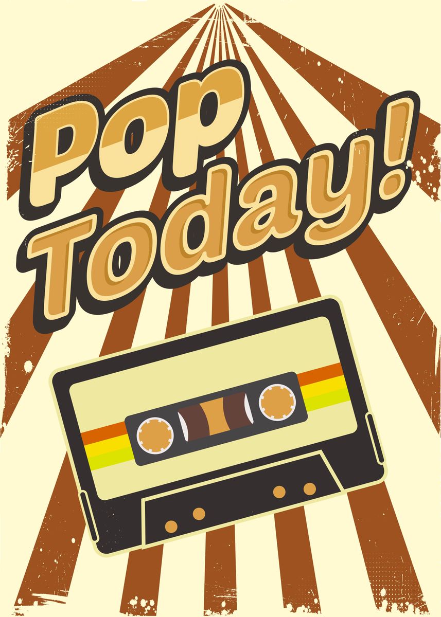 'Vintage Pop Today' Poster, picture, metal print, paint by OXT Design ...
