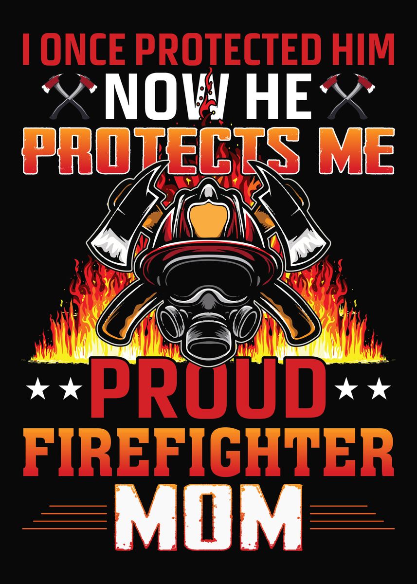 'Firefighter Fireman Fire' Poster, picture, metal print, paint by ...