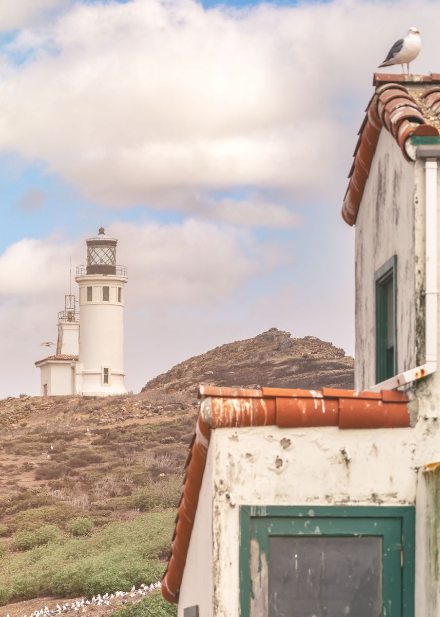 'Channel Islands Lighthouse' Poster, picture, metal print, paint by ...