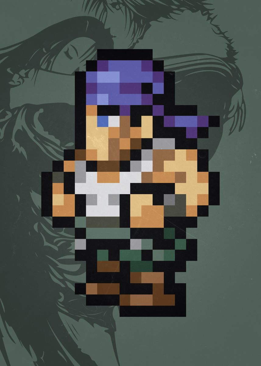 'FF VIII Bard Pixel Sprite' Poster, picture, metal print, paint by Ze ...