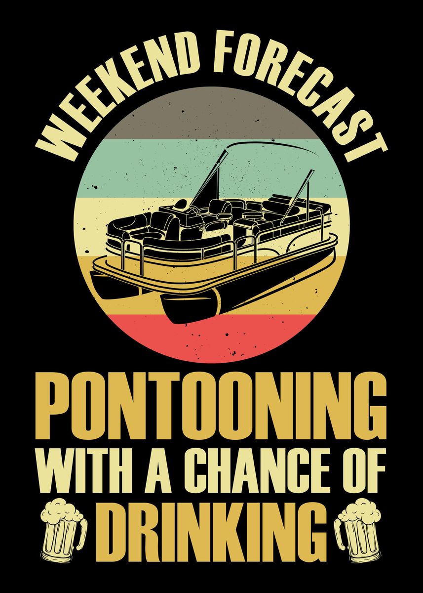 'Pontoon Boat Boating' Poster, picture, metal print, paint by ...