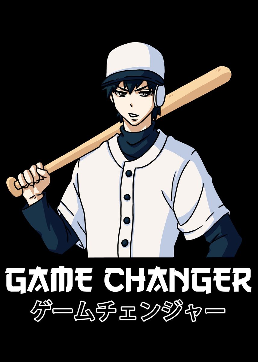 'Anime Boy Baseball' Poster, picture, metal print, paint by ...