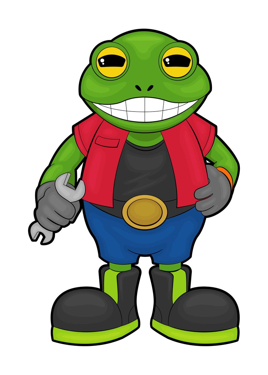 'Frog Mechanic Spanner' Poster, picture, metal print, paint by Markus ...