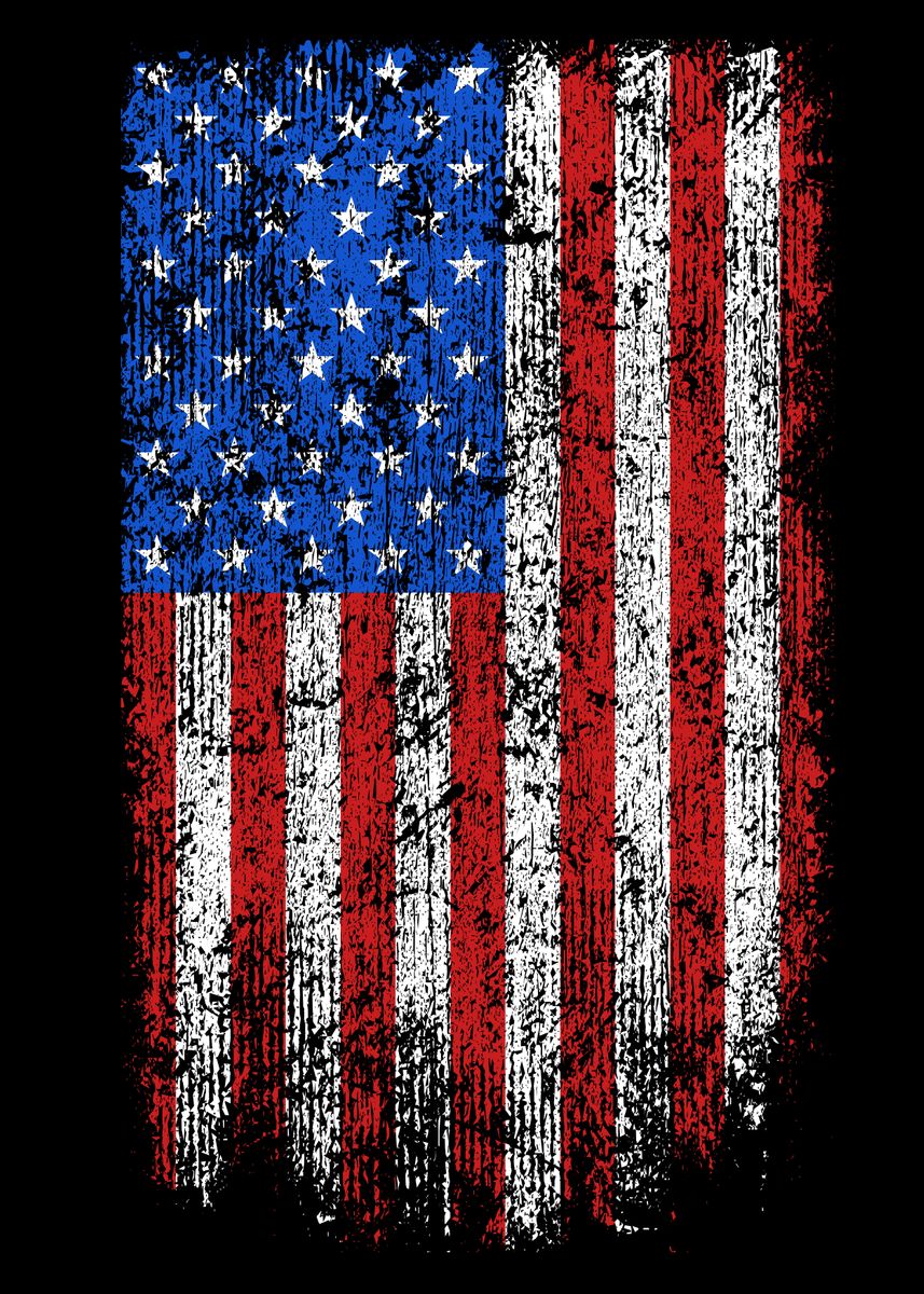 'Ripped US Flag' Poster, picture, metal print, paint by Paulix Bed ...