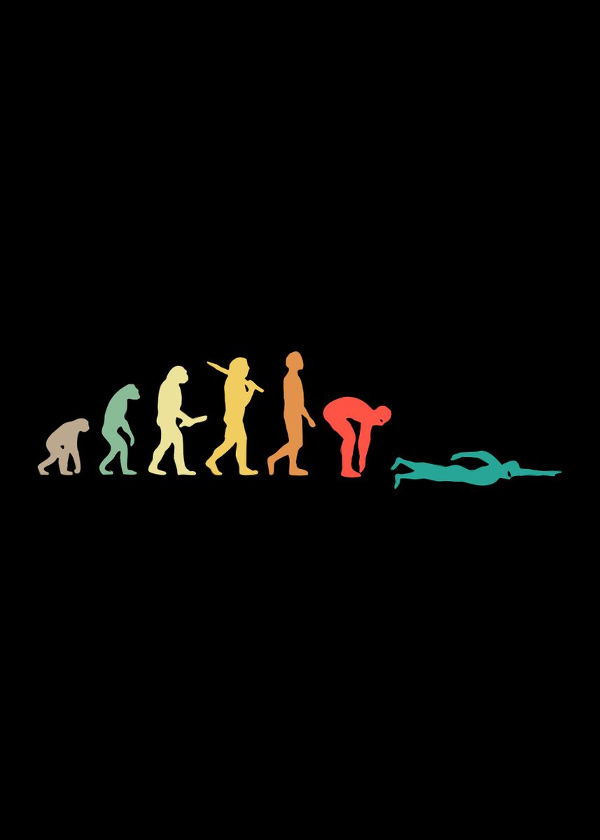 'Swimming Evolution' Poster by retno triningsih abdiningtyas | Displate