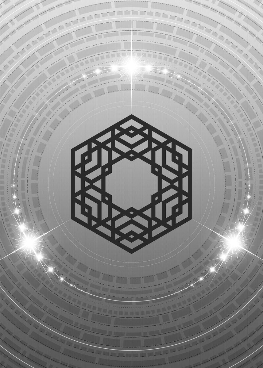 'Gray Geometric Glyph Sign' Poster by Holy Rock Design | Displate