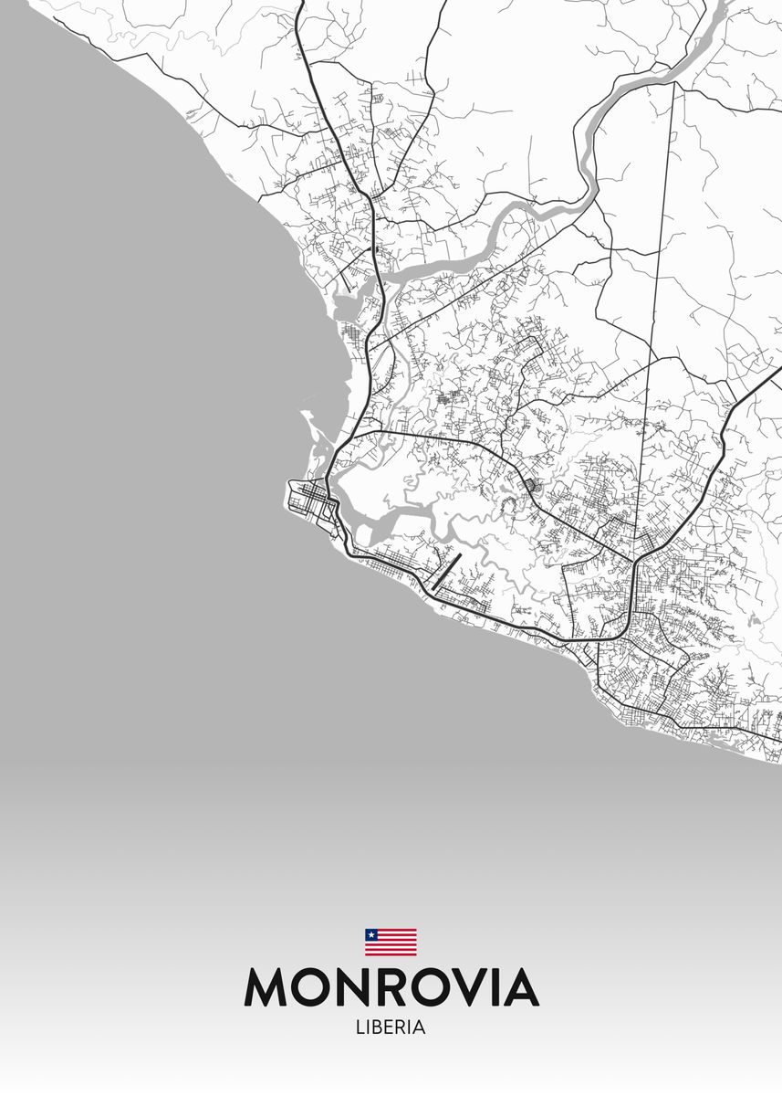 'Monrovia LR' Poster, picture, metal print, paint by IMR Designs | Displate